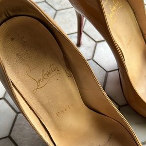 Christian Louboutin | Shoes | Christian Louboutin Nude Stiletto Peep ...